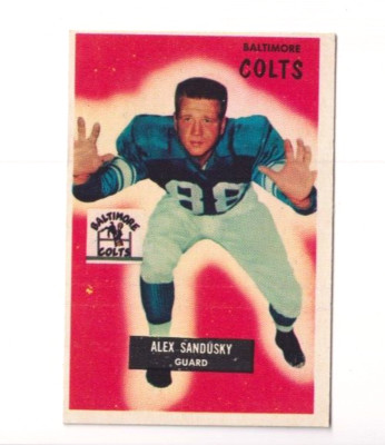 ALEX SANDUSKY 1955 BOWMAN FOOTBALL #100 BALTIMORE COLTS VINTAGE ROOKIE ...