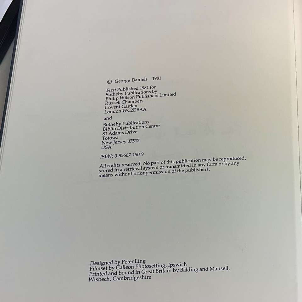 Watchmaking 1st Edition 1982 Signed by George Daniels and David Penney ...