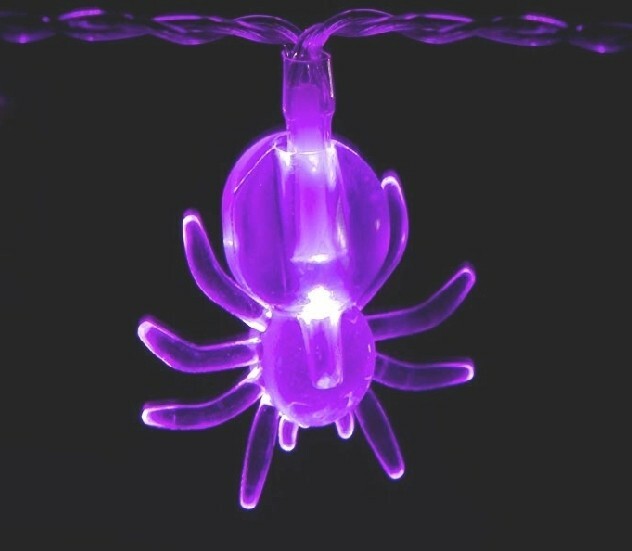 Viewpick 2-pk Battery Operated Spider String Lights 20 Purple LED 7ft ...