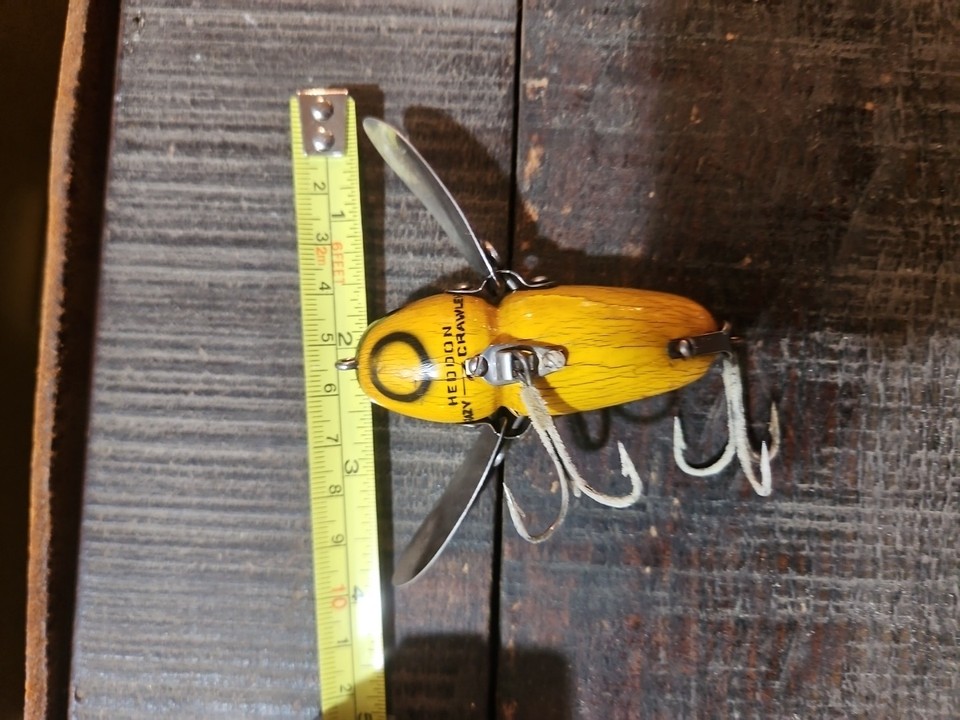 Vintage Heddon Crazy Crawler Frog wood topwater crankbait lure | eBay