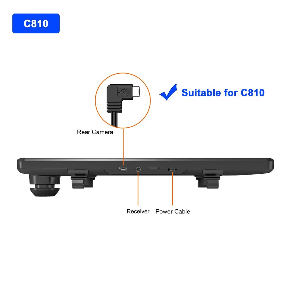 33 Ft Extension Cable, Mini USB Backup Camera Cord, 4 Pin Dash Cam Rear ...