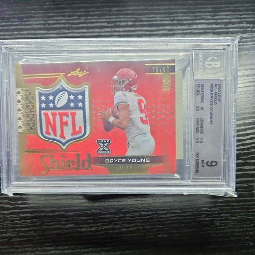 Bryce Young - 2023 Leaf GOLD NFL SHIELD PATCH 70/87 RC SSP XRC RC *BGC ...