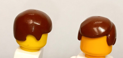 LEGO Standard Hair Classic Red Brown SMOOTH Ear Wig Curve Molded Bangs ...