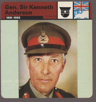 Gen. Sir Kenneth Anderson Edito Service Card Second World War II Person ...