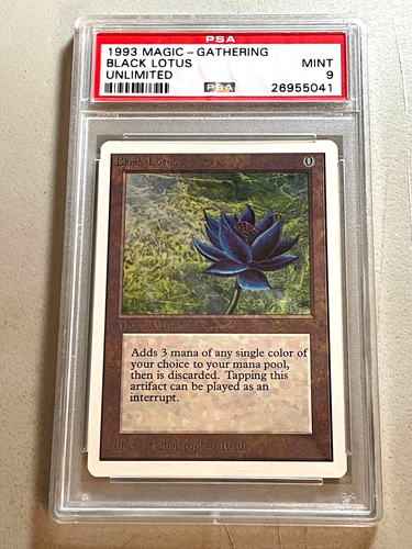 BLACK LOTUS / PSA 9 Mint / Unlimited Edition / MTG Magic the Gathering ...