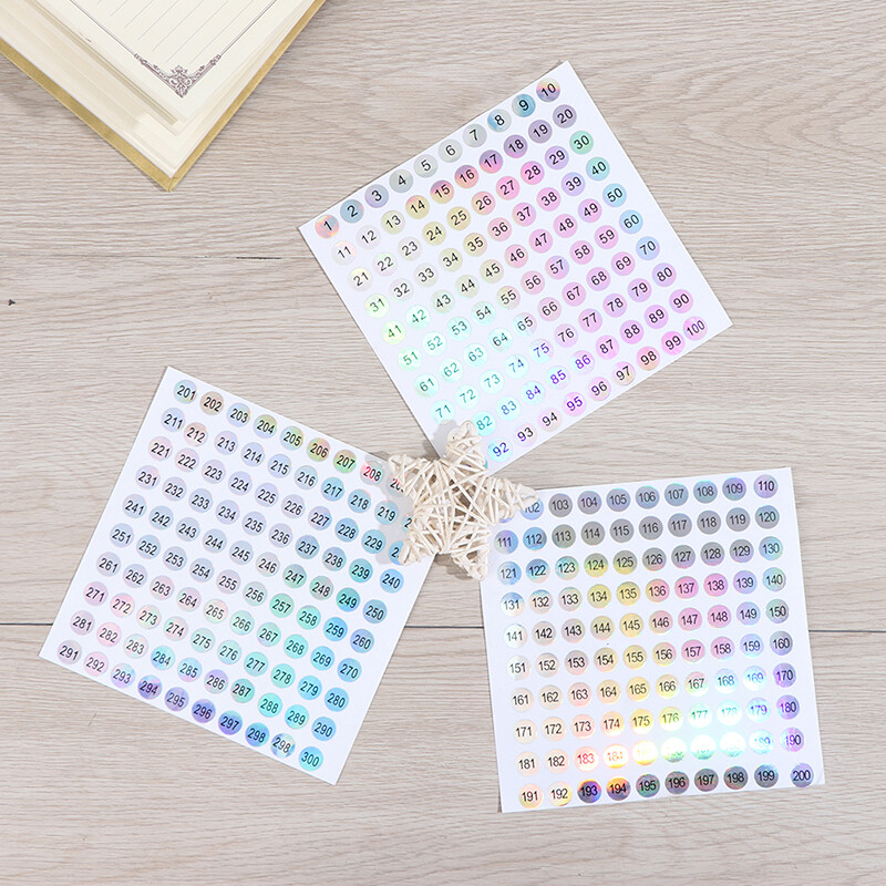 Waterproof Number 1-300 Laser Labels Stickers Nail Polish Lipstick ...