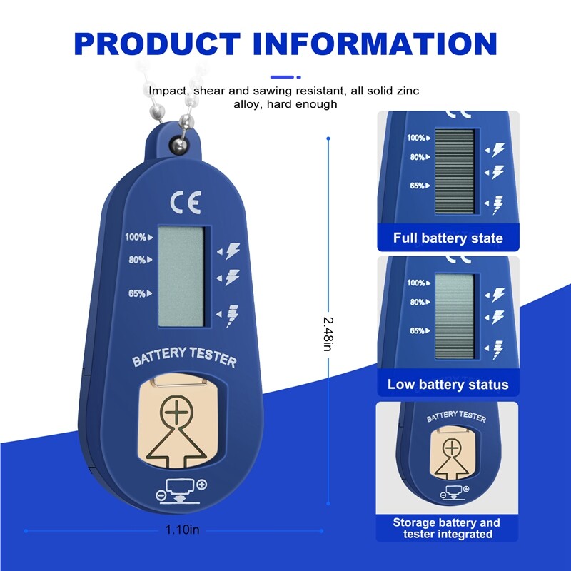 Button Battery Tester, Keychain Portable and Battery Tester to Check ...