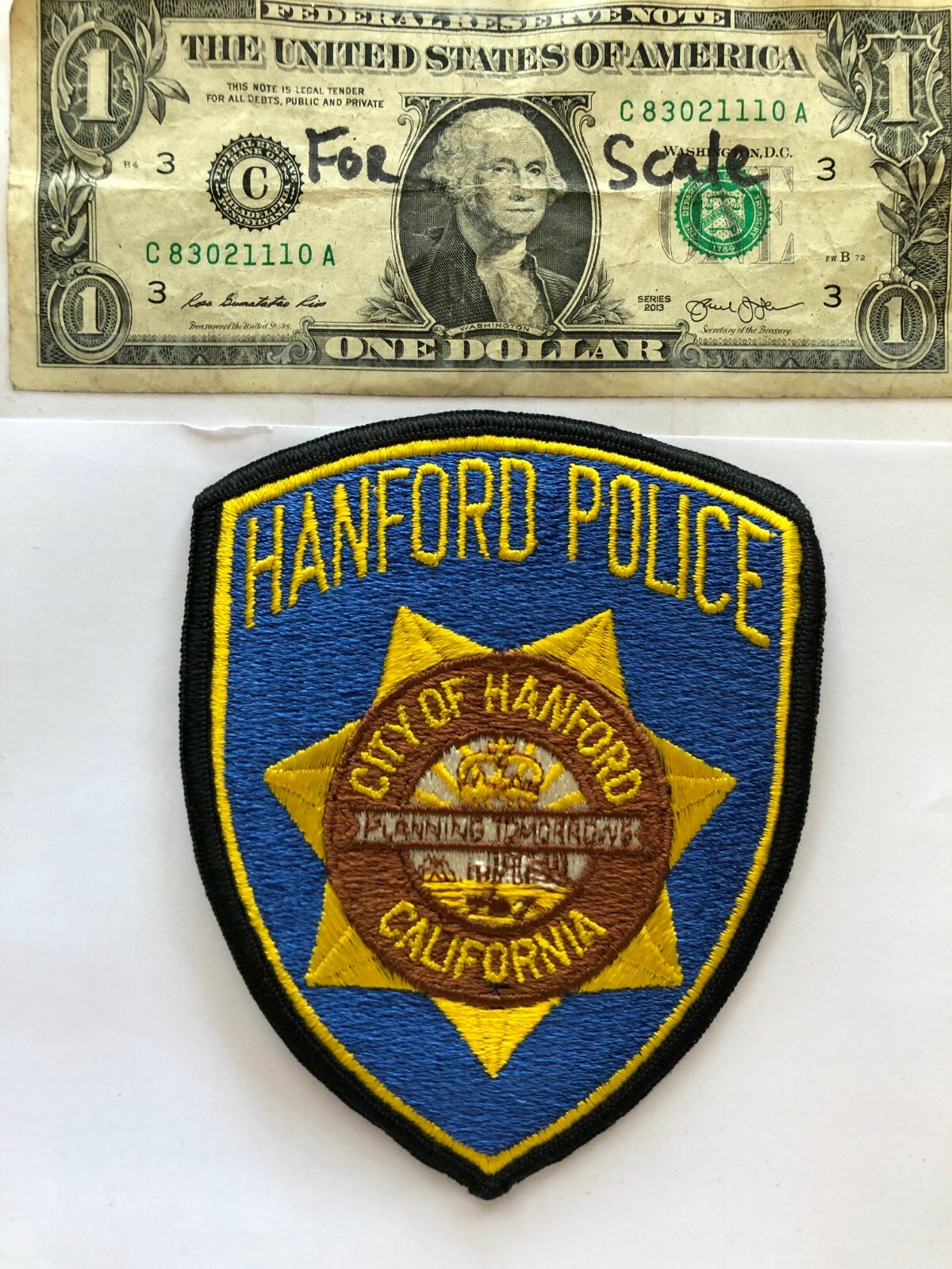 Hanford California Police Patch Un-sewn great condition | eBay