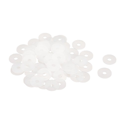 60Pcs M4 Nylon Flat Washers 4mm ID 15mm OD 1mm Thick, White ...