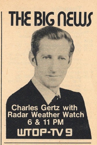1971 WTOP TV AD CHARLES GERTZ RADAR WEATHER WATCH NEWS REPORTER ...