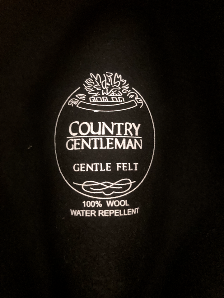 Country Gentleman Wilton Men’s Black Fedora Hat Gentle Felt Wool Size L ...