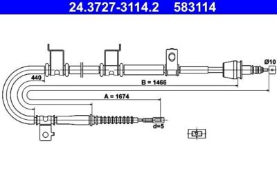 ATE Parking Brake Cable For HYUNDAI Elantra I30 59770-2H300 | eBay