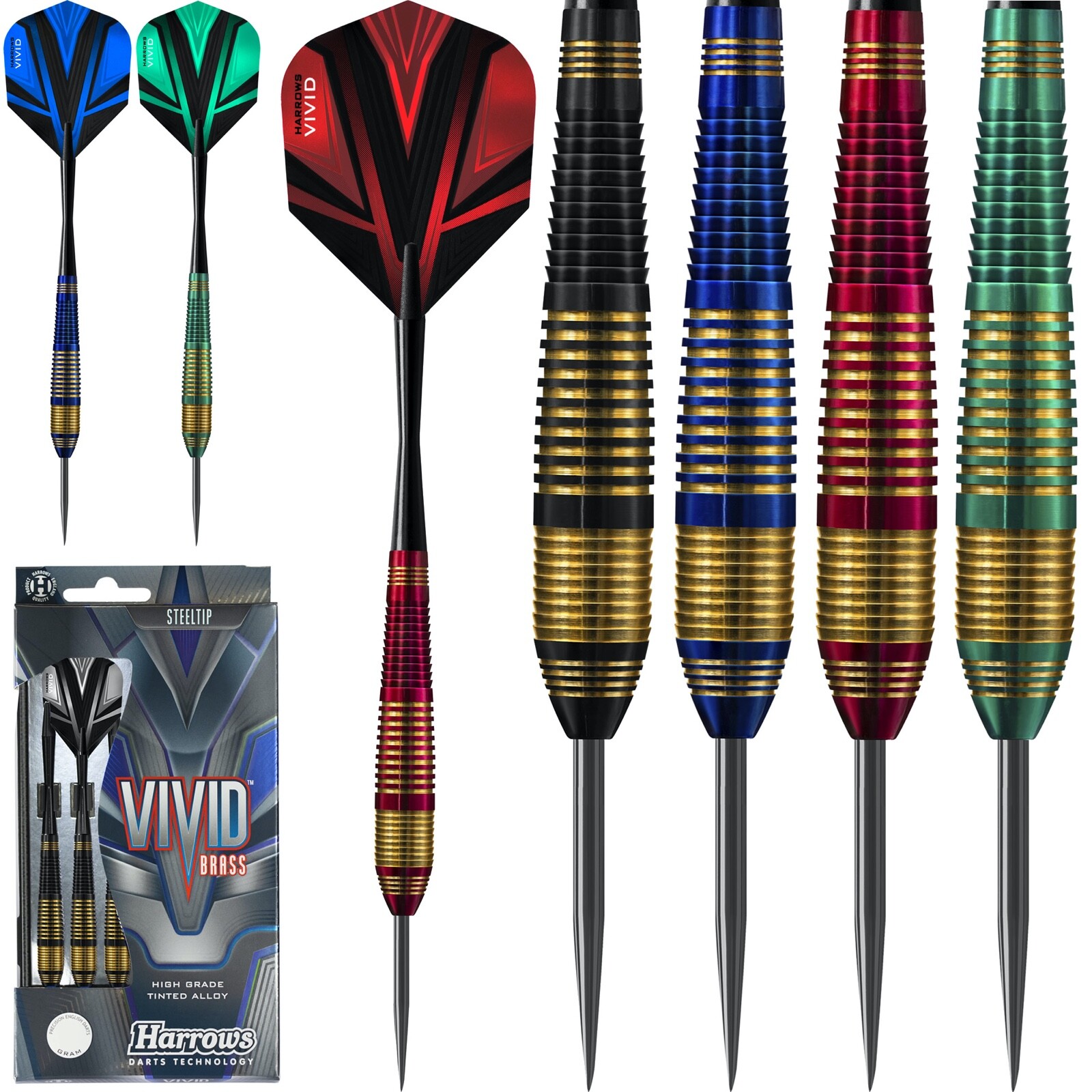 Harrows Vivid Darts Set 21g 22g 23g 24g 25g grams Brass Coloured | eBay UK