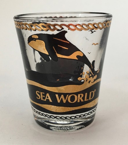 Sea World Orca Dolphin Shot Glass Travel Souvenir Barware | eBay