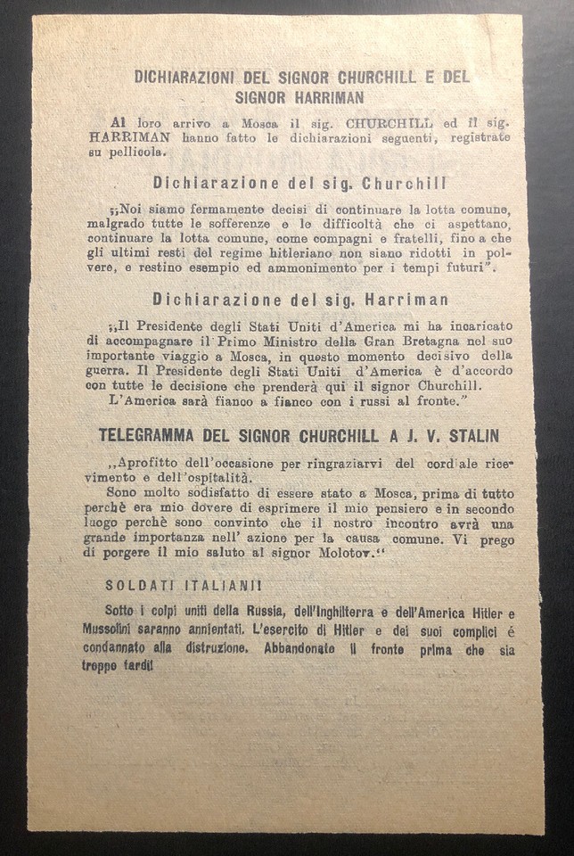 Original USSR WW2 Surrender Leaflet Dropped on Italian Troops Historic ...