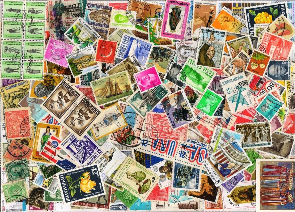 1000 ALL DIFFERENT OLD WORLD Stamps Collection Off Paper Worldwide Lot ...