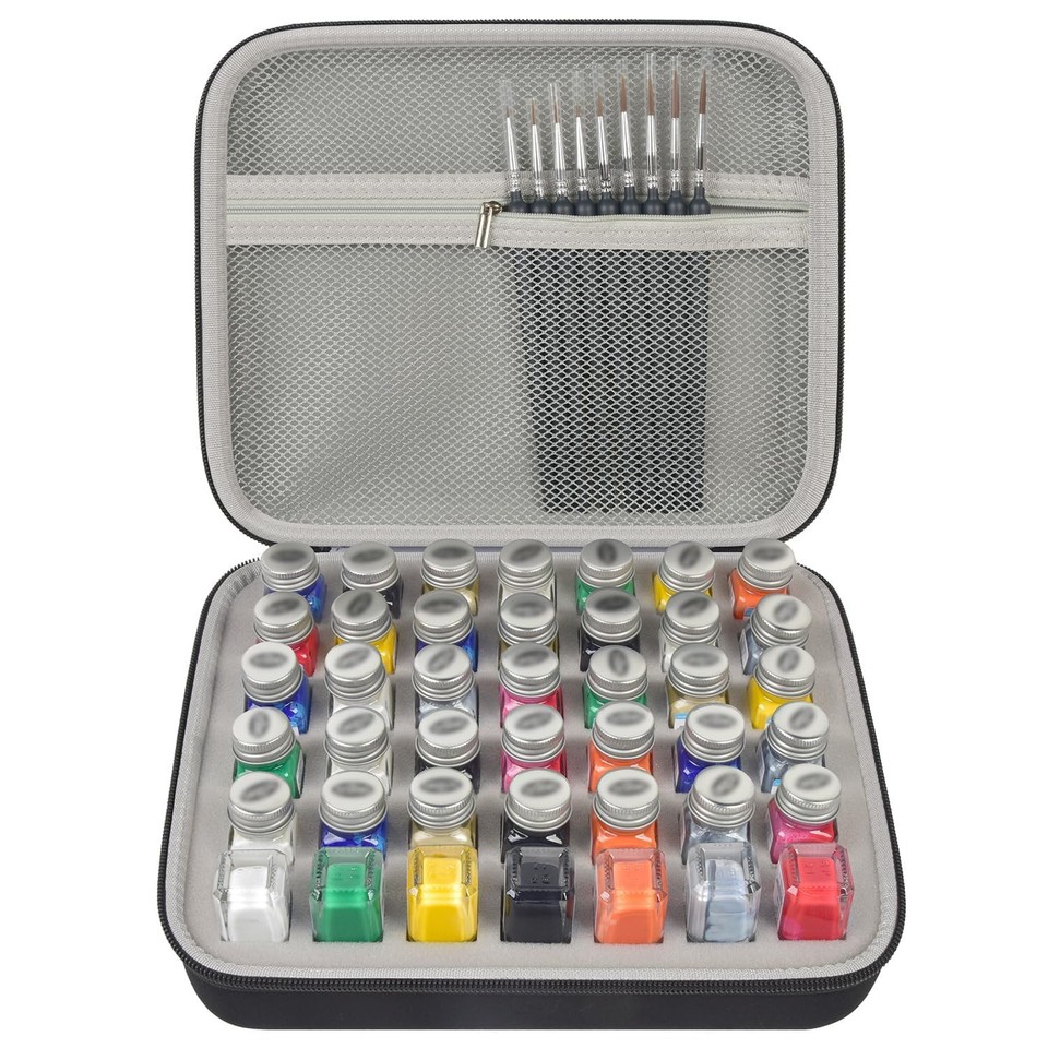 Model Paint Storage Case with Testors Paint Set, Paints Organizer ...