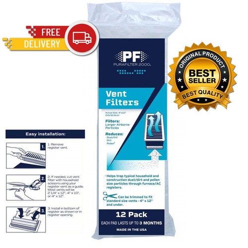 PF Purafilter 2000 Vent Filters 12-Pack - Easily Traps Airborne ...