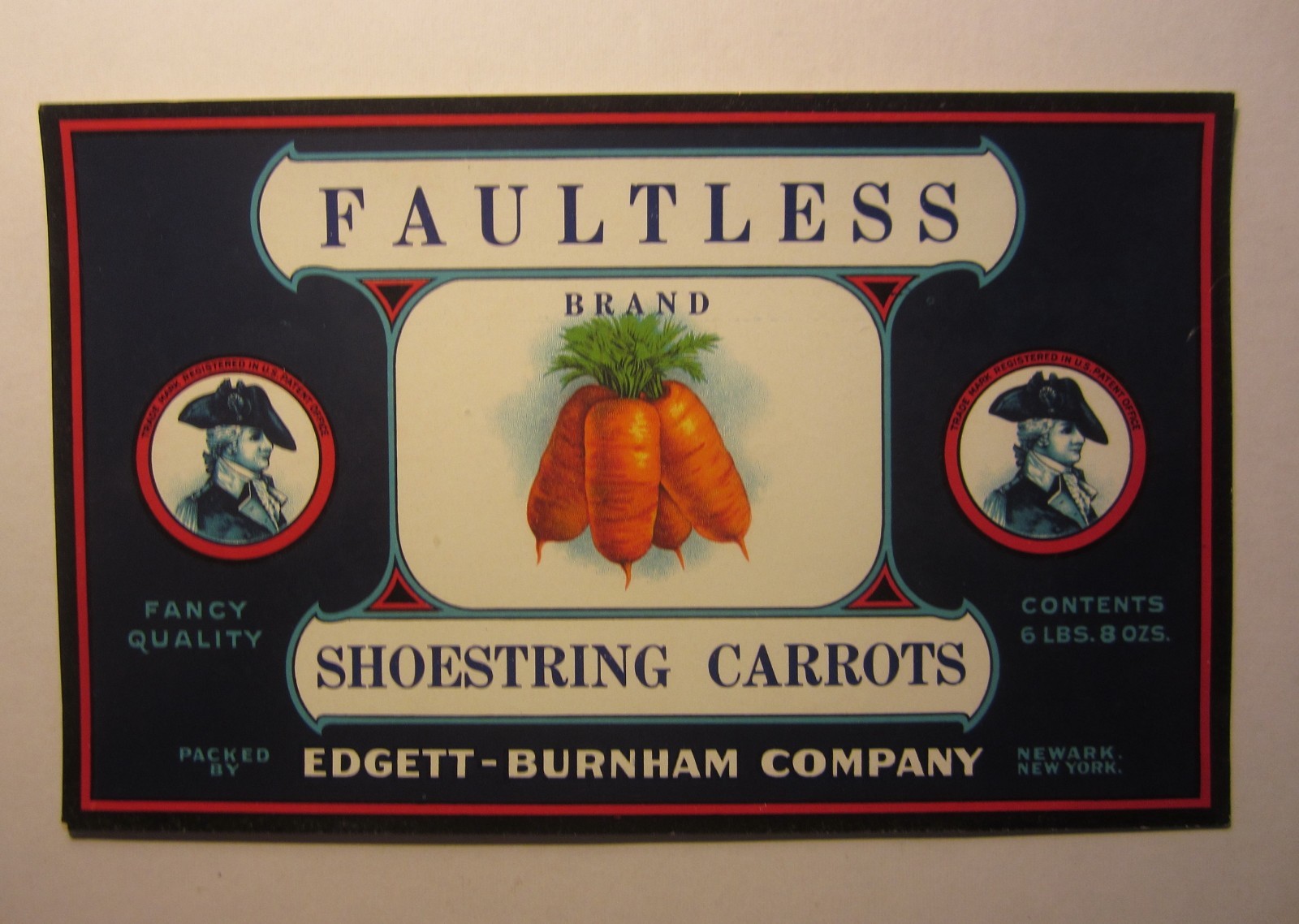 Original Old Vintage 1920's Faultless - Shoestring CARROTS - CAN LABEL ...
