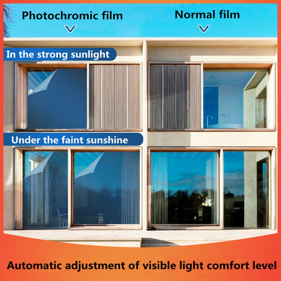 Car Window Tint 75%~20%VLT Heat Control Photochromic Film for Car Sun ...