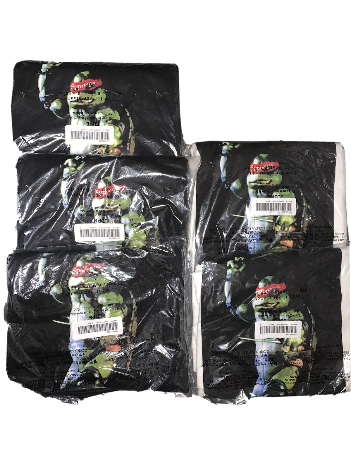 Supreme Raphael Tee T-Shirt Black/White TMNT SS21 Week 1 Boxlogo Kaws ...