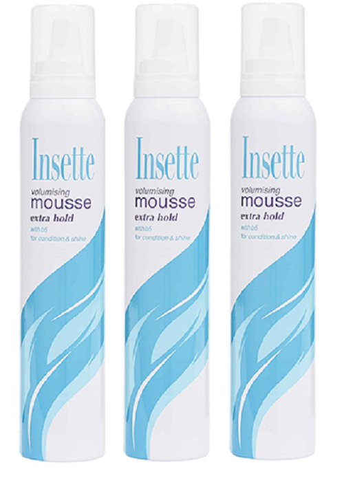 Insette Hair Mousse Extra Hold Styling And Volumising (3 x 200ml Tin ...