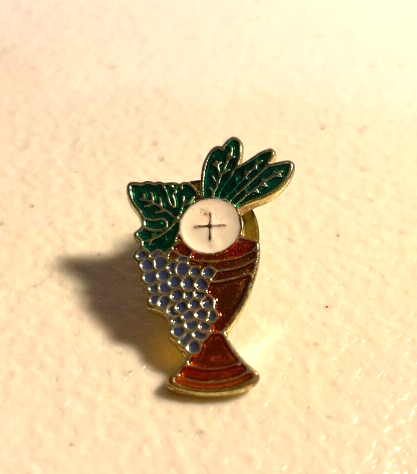 Vintage Vase With Flowers and Grapes Lapel pin 1" fruit 1980s flowers ...