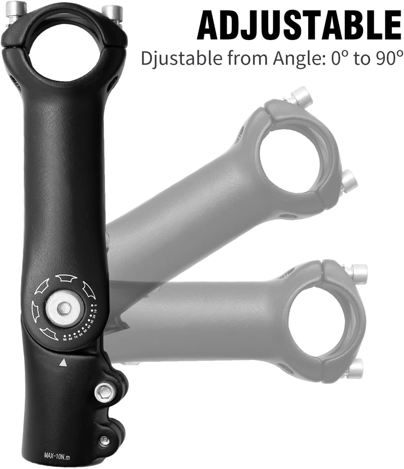 28.6Mm X 31.8Mm Adjustable Bicycle Handlebar Stem, 90Mm/110Mm, 0-90 ...