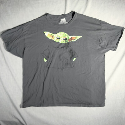Mad Engine Star Wars Din Grogu Baby Yoda T Shirt Grey Size 3X Graphic ...