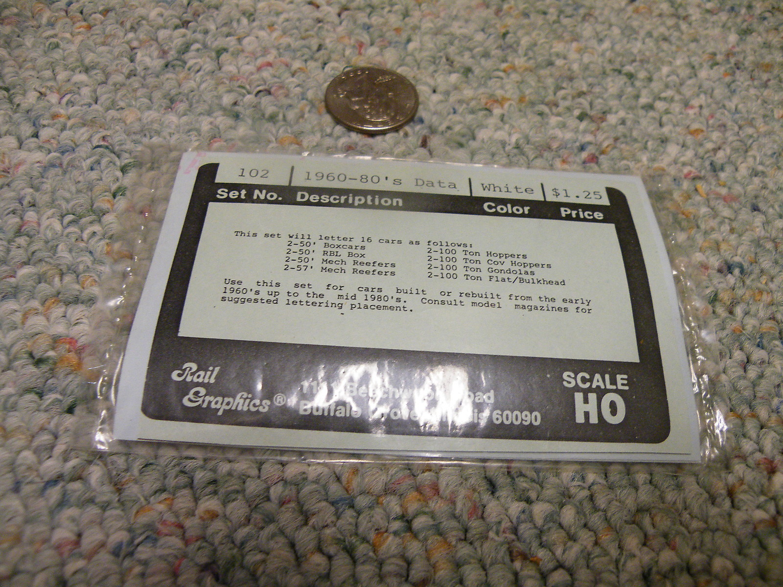 Rail Graphics decals HO Set# 102W 1960-80s freight data white does 16 ...