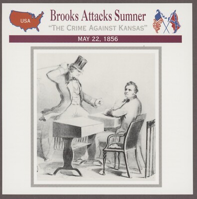 Brooks Attacks Sumner Atlas Civil War Card Secession Crisis | eBay