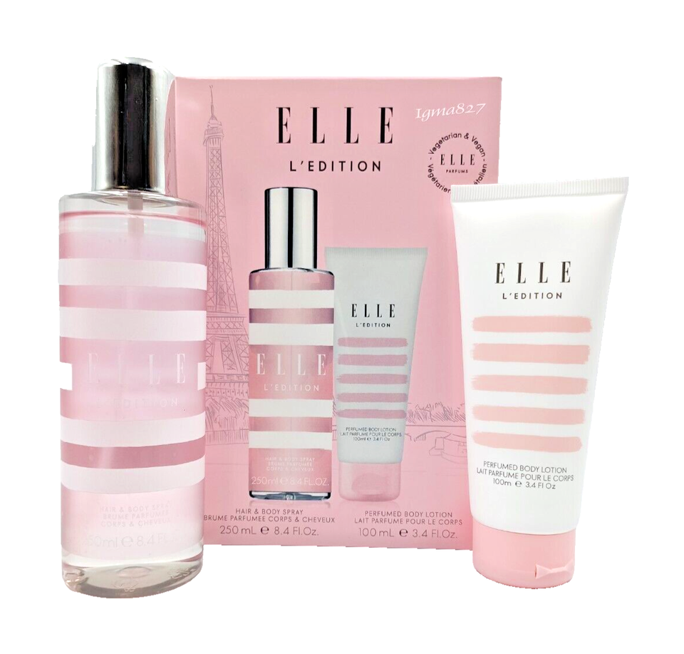 ELLE L'edition & Fleur - Hair & Body Spray & Perfumed Body Lotion Set ...