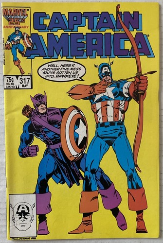 Captain America #317 ( 1986) 1st Appearance Death-Throws Hawkeye ...