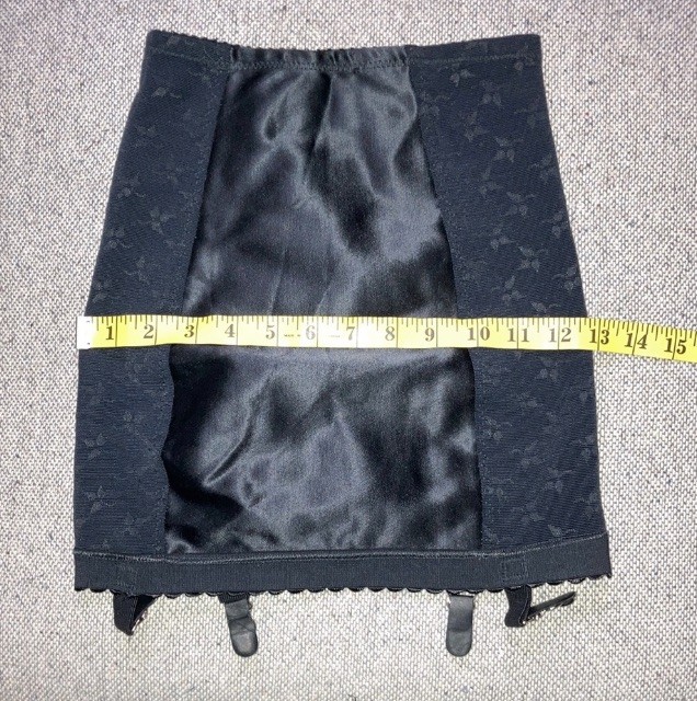 Vintage Rubber Satin Open Bottom Girdle Nylon Firm Skirt Black Shaper ...