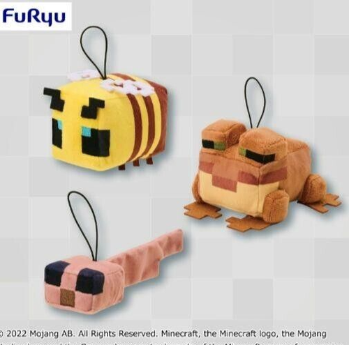 Minecraft Frog Bee Tadpole 3 Pieces Peluche Mascotte Set Complet FuRyu ...