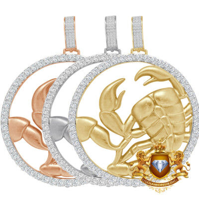 3D XL 2.75'' Real Sterling Silver Scorpio Lucky Zodiac Sign Custom ...