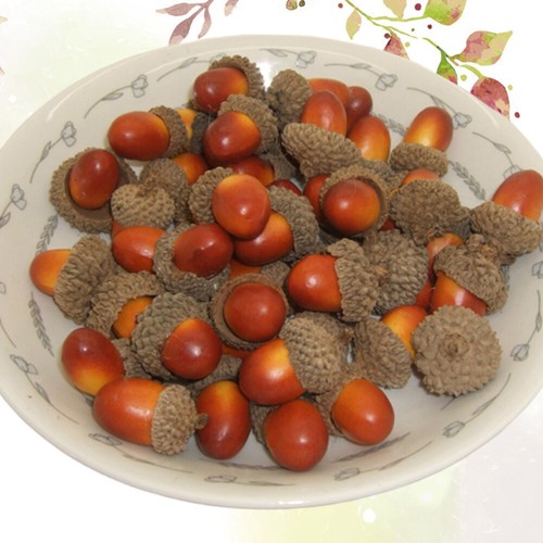 Realistic Fake Acorn Ornament Set of 50 for Home Decoration and Photo ...