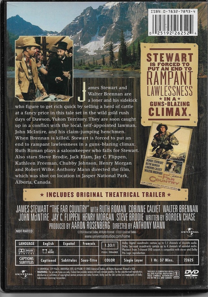 James Stewart The Far Country Ruth Roman Universal Western Collection ...