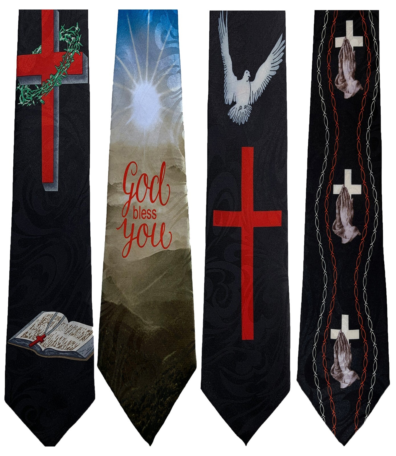 Steven Harris Pack Of 4 Christian Neckties Jesus Religious Neck Ties | eBay