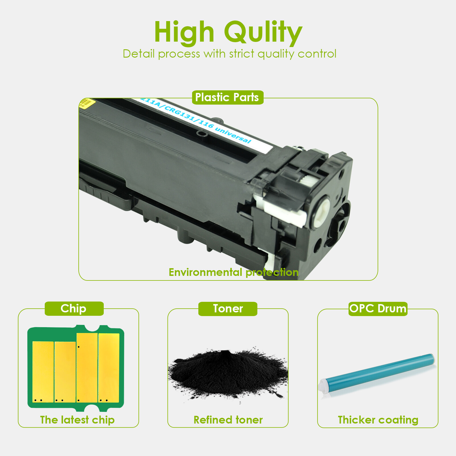 2PK CF211A 131A Cyan Toner Cartridge For HP LaserJet Pro 200 Color ...