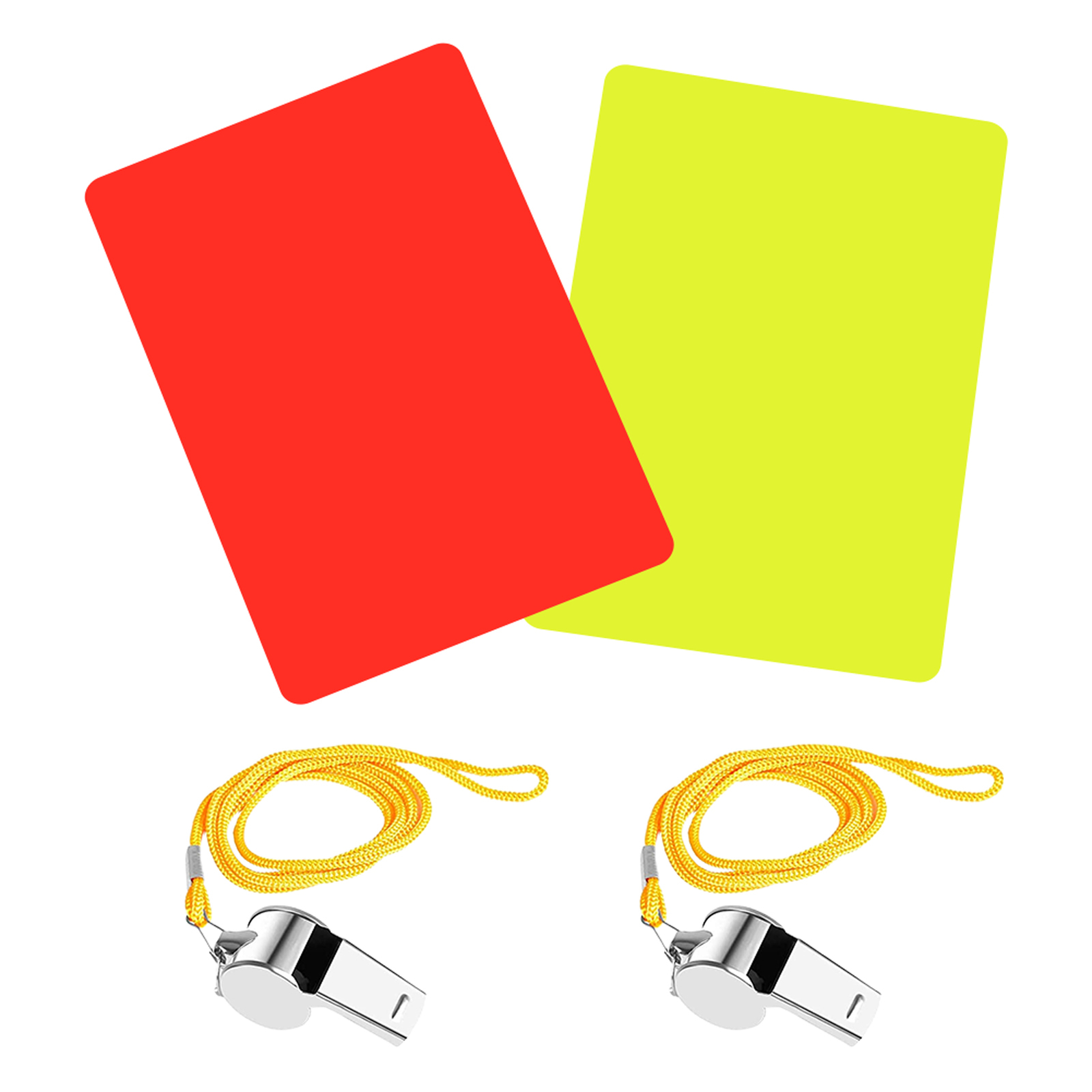 4pcs/set Red Yellow Cards Referee Set With Whistle Clear Sound Sports ...