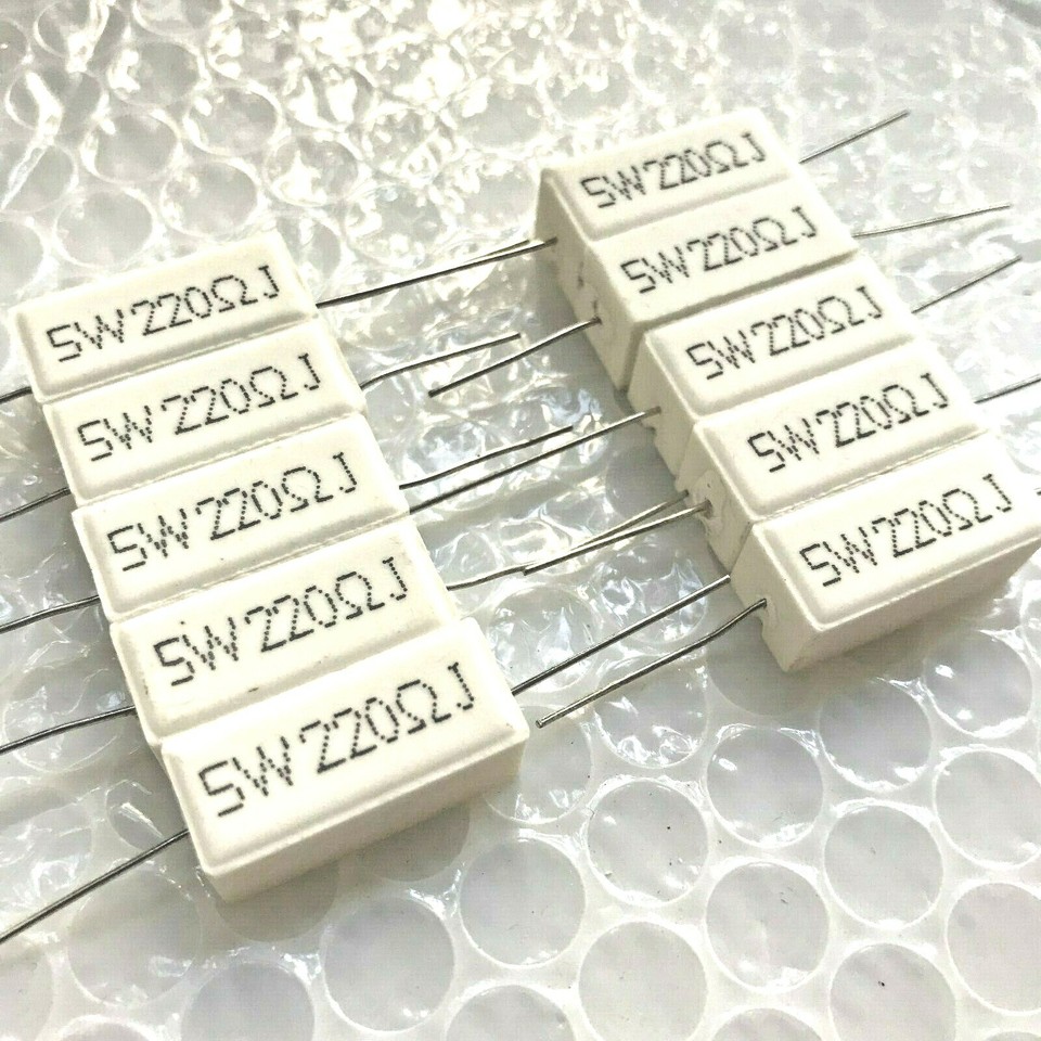 10Pcs/Lot 5W Wirewound Cement Resistor Ceramic horizontal 0.1ohm ...