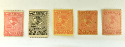 US CHICAGO LOCAL STAMP SCOTT #3L1-3L3a + FORGERY ALLEN'S CITY DISPATCH ...