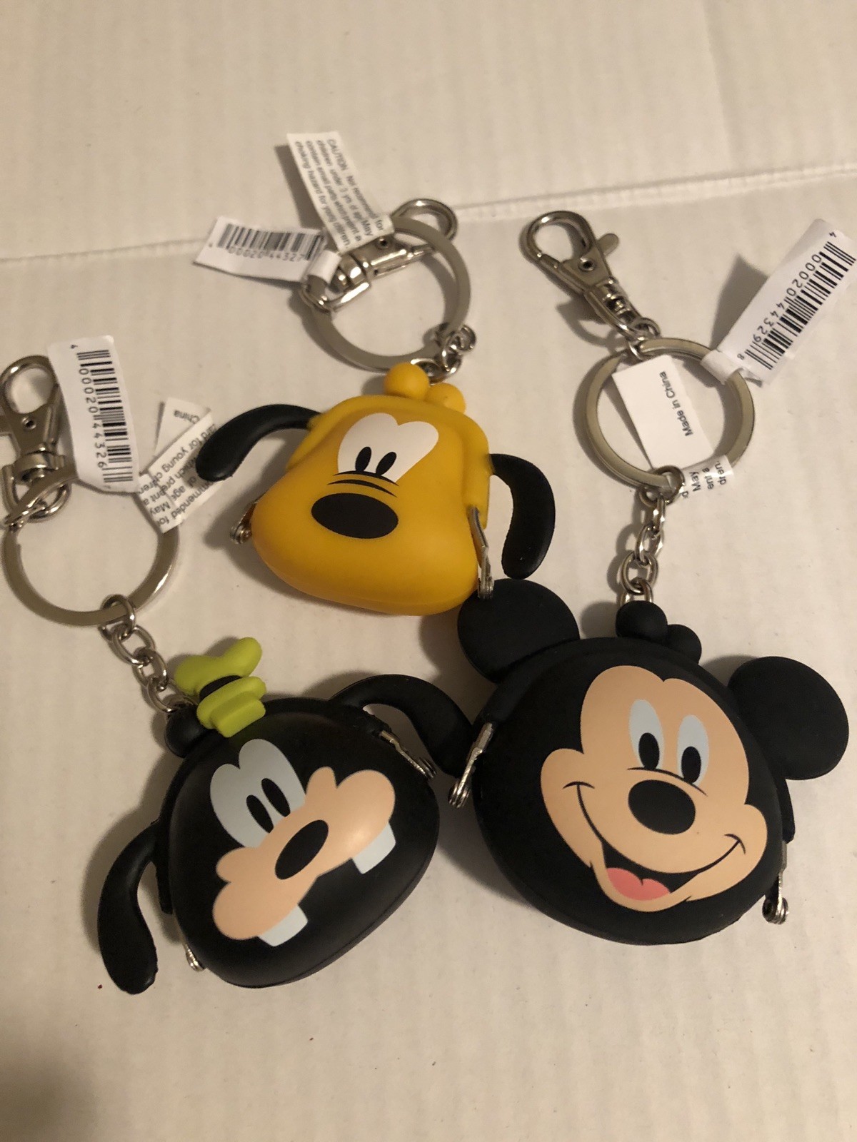 Lot of 3 - Disney Emoji Mickey Pluto Goofy Key Chain Silicone Mini Coin ...