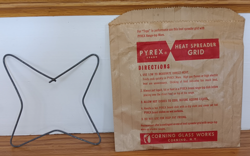 Vintage Pyrex Heat Spreader Grid Diffuser Original Packaging Corning ...