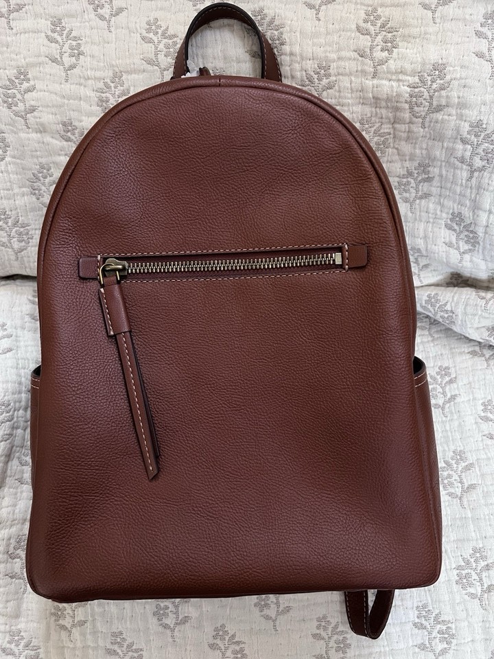 NWT Fossil Megan Brown Pebble Leather Medium Backpack Durable ...