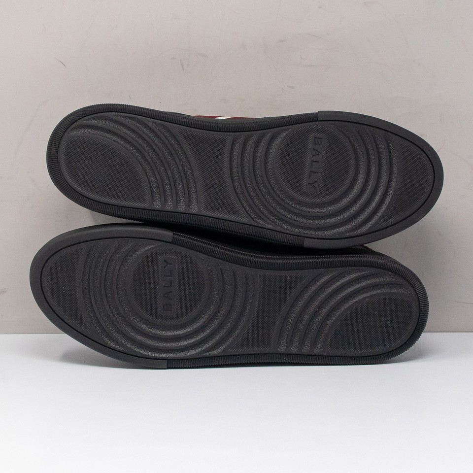 Bally Rebby Black/Red Striped Leather Low-Top Sneakers, Men’s 11 US (44 ...