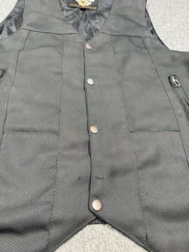 Vance Textiles Motorcycle Vest Mens 42 Black Tweed Biker Riding Snap | eBay