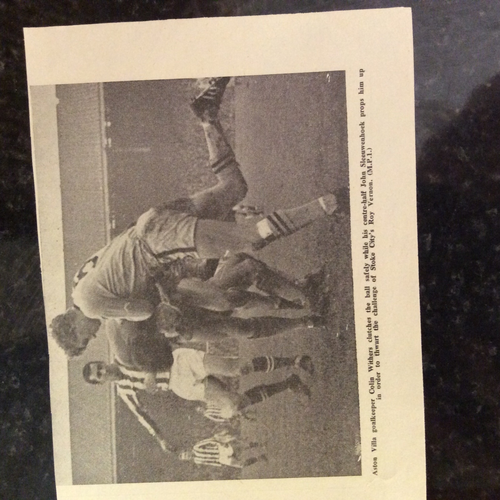 m1c ephemera 1966 football picture Aston villa colin withers v stoke ...