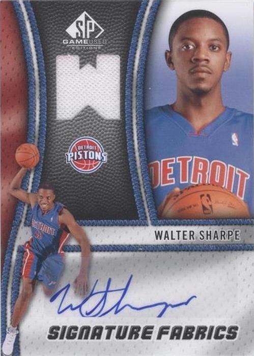 2009-10 SP Game Used - Signature Fabrics Walter Sharpe #SF-WS (AU, MEM ...